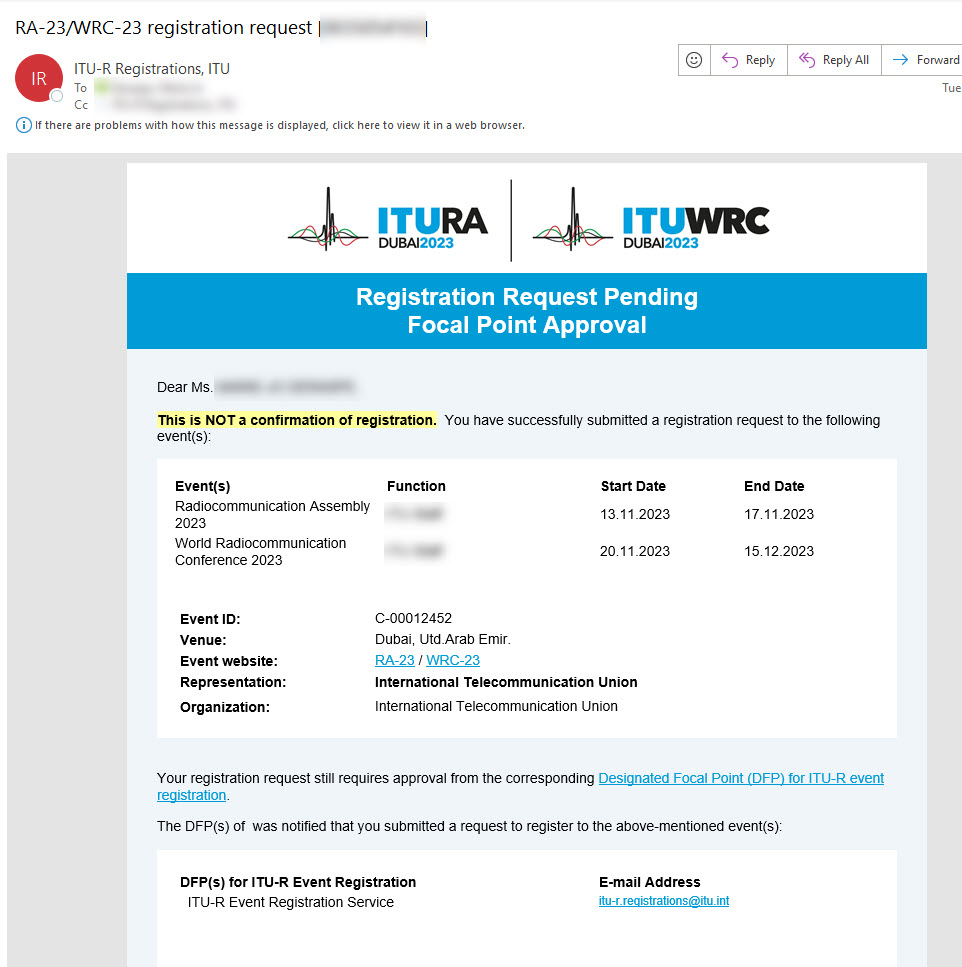 Event Registration – Staging