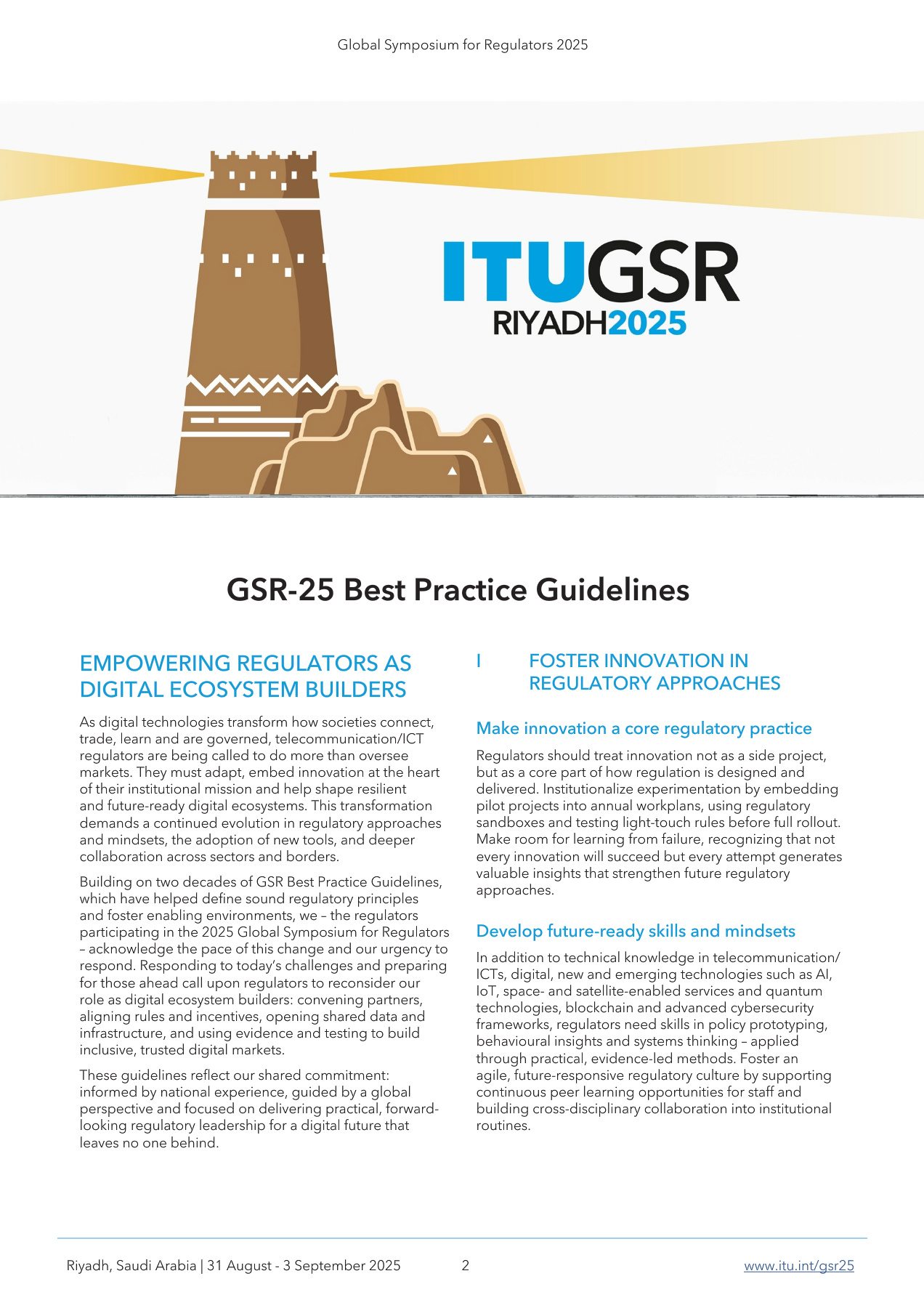 GSR-25 Best Practice Guidelines