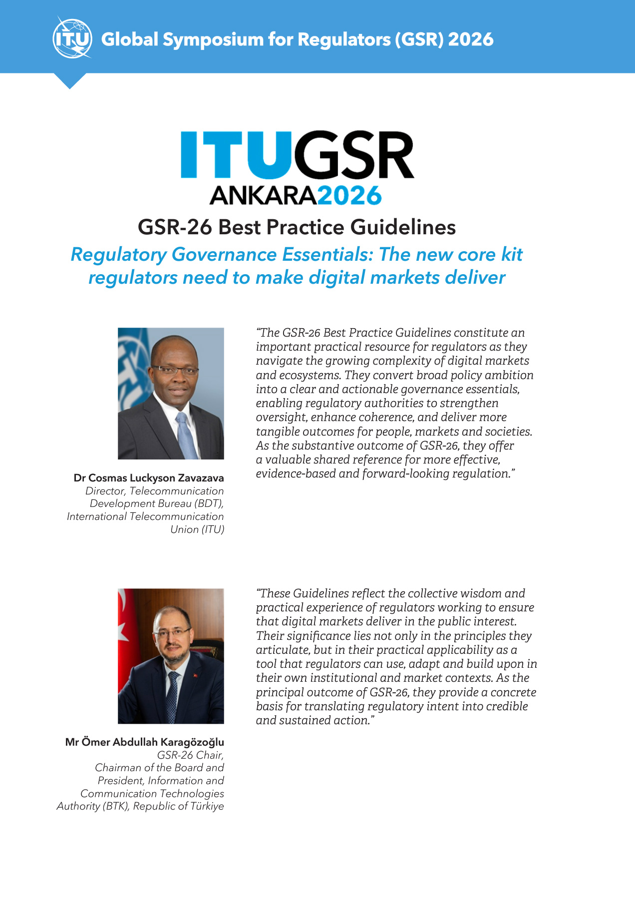 GSR-26 Best Practice Guidelines